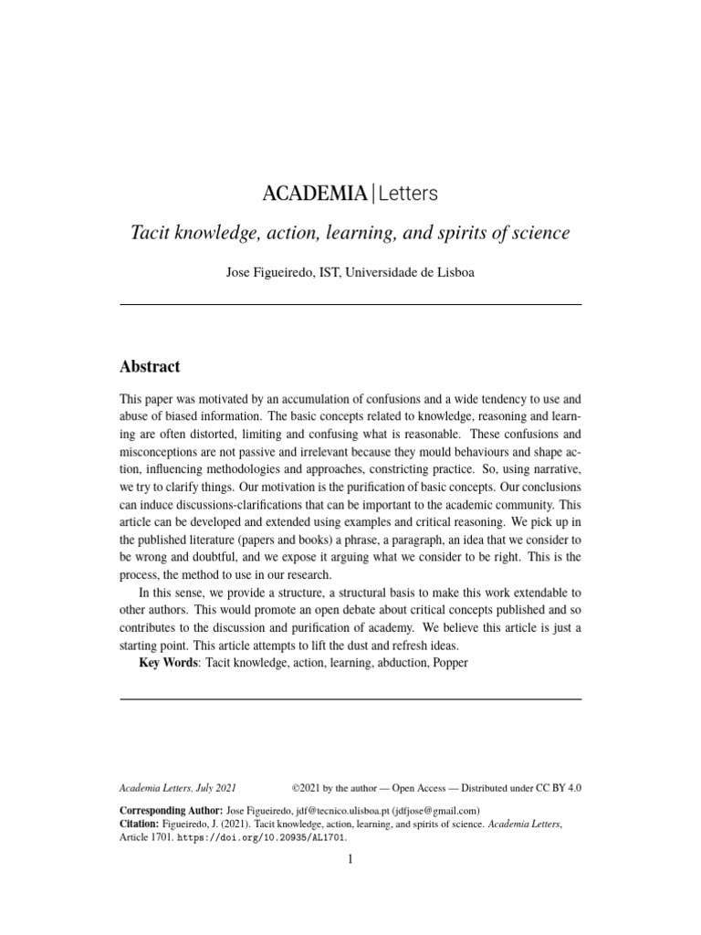 Tacit Knowledge Action Learning and Spir | PDF | Falsifiability | Scientific Method