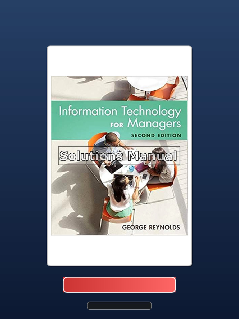 Information Technology For Managers 2nd Edition Reynolds Digital Access ...