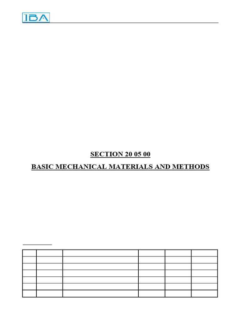20 05 00 - Basic Mechanical Materials and Methods | PDF | Welding | Construction