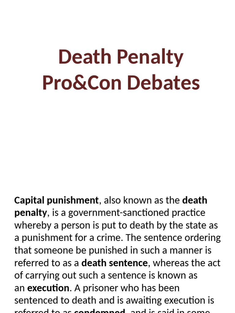 Death Penalty: Pros and Cons Overview | PDF | Capital Punishment | Penology