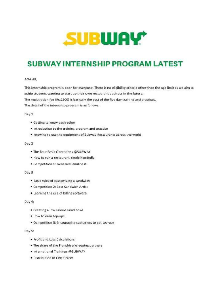 Subway | PDF