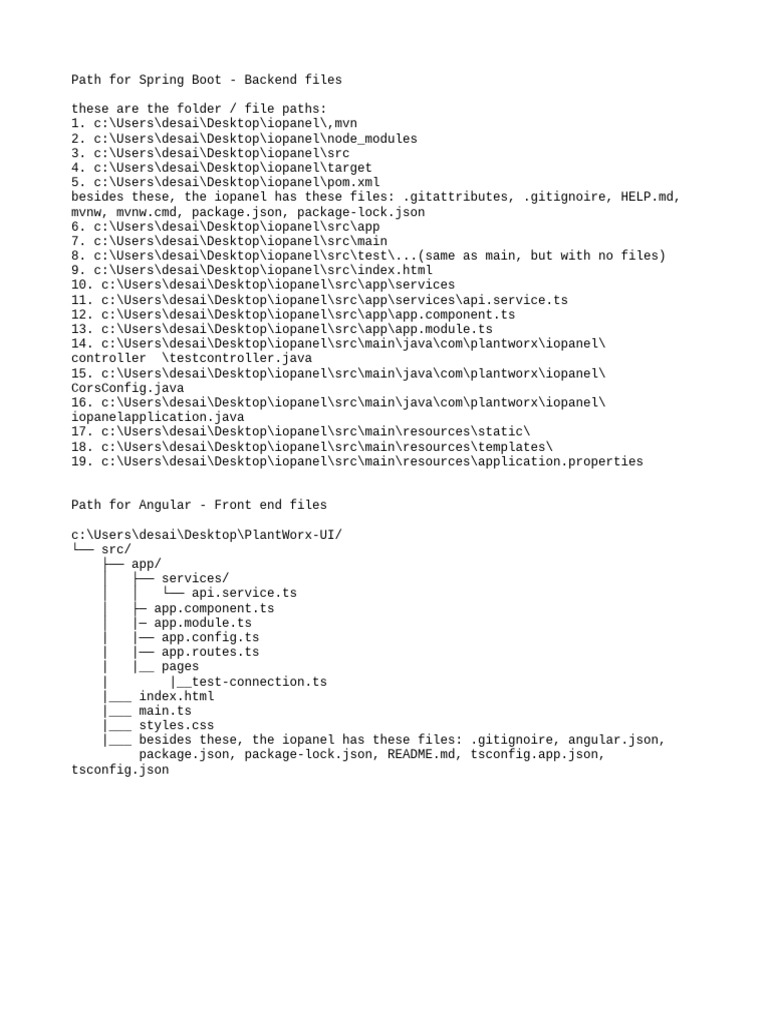 Path For Spring Boot & Angular | PDF