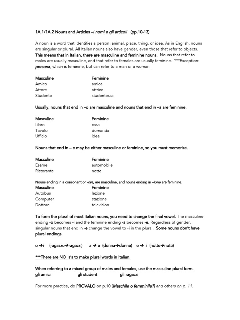 Definite and Indefinite Articles With Nouns 1 | PDF | Grammatical ...