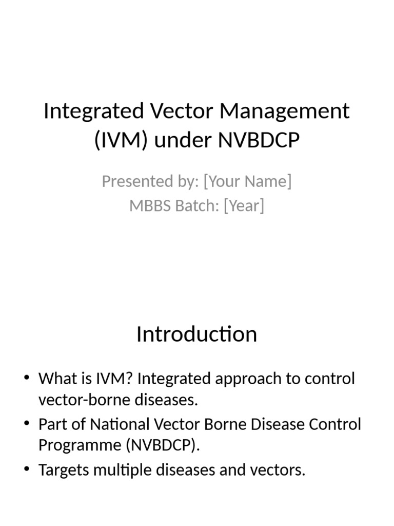 IVM NVBDCP Presentation | PDF | Malaria | Mosquito Net