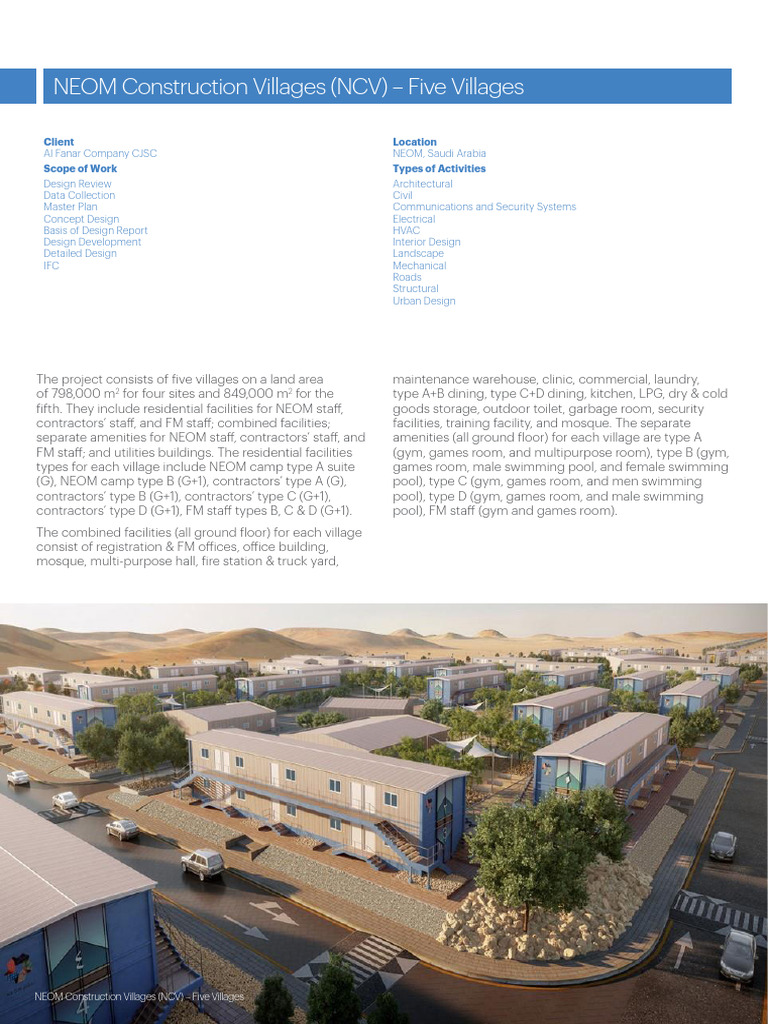 NEOM Construction Villages (NCV) - Five Villages: Location Types of Activities Client Scope of ...