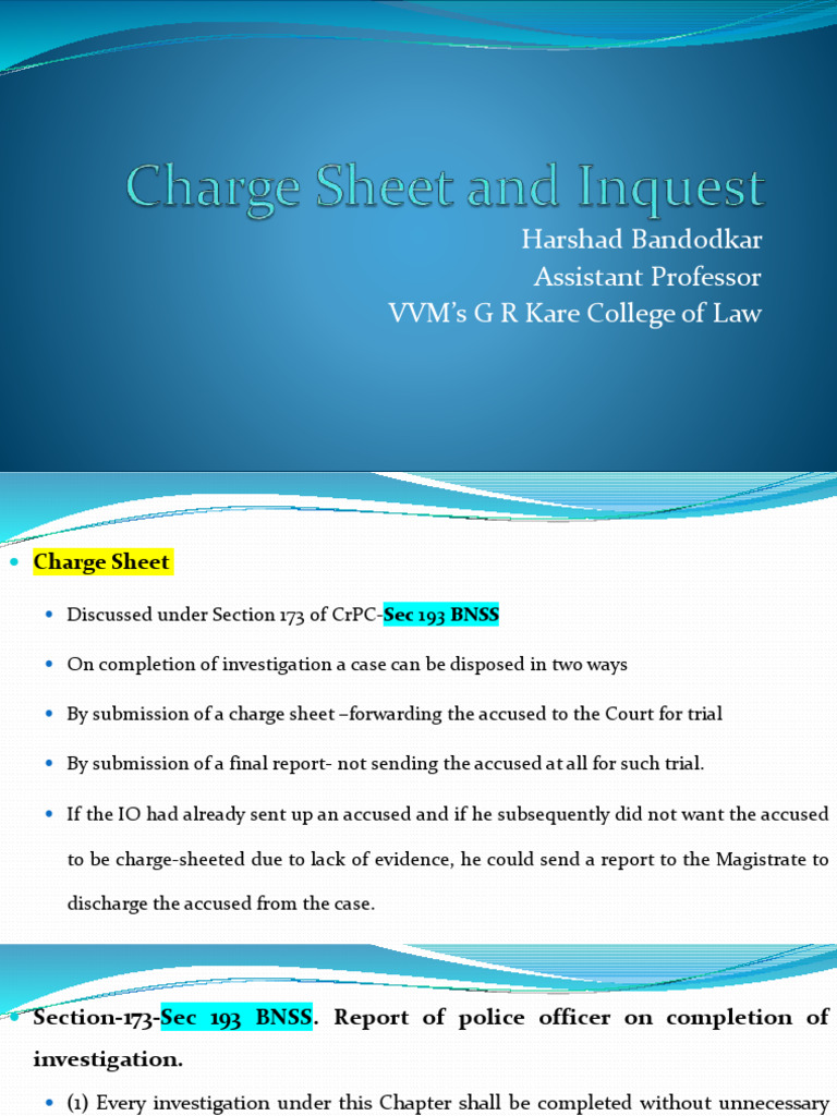 Charge Sheet and Inquest | PDF | Bail | Arrest