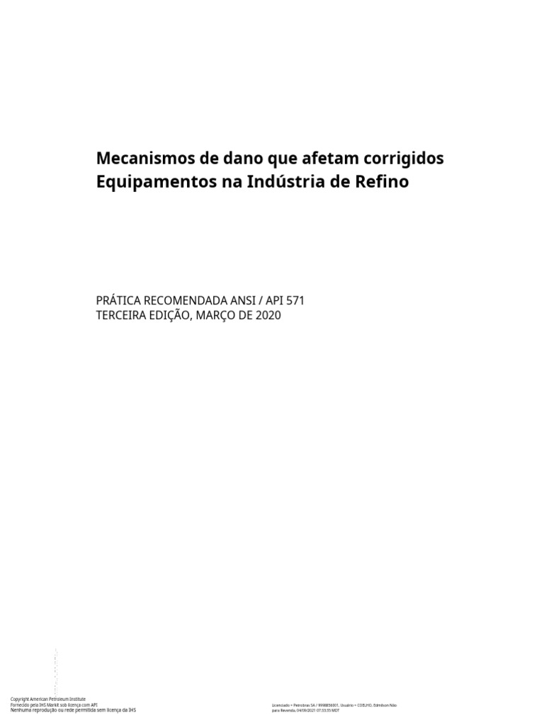 Dano em Equipamentos de Refino | PDF | Aço | Liga