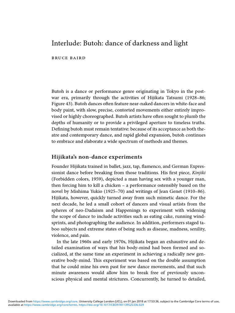 Baird, Bruce - 2016 - Butoh - Dance of Darkness and Light | PDF ...