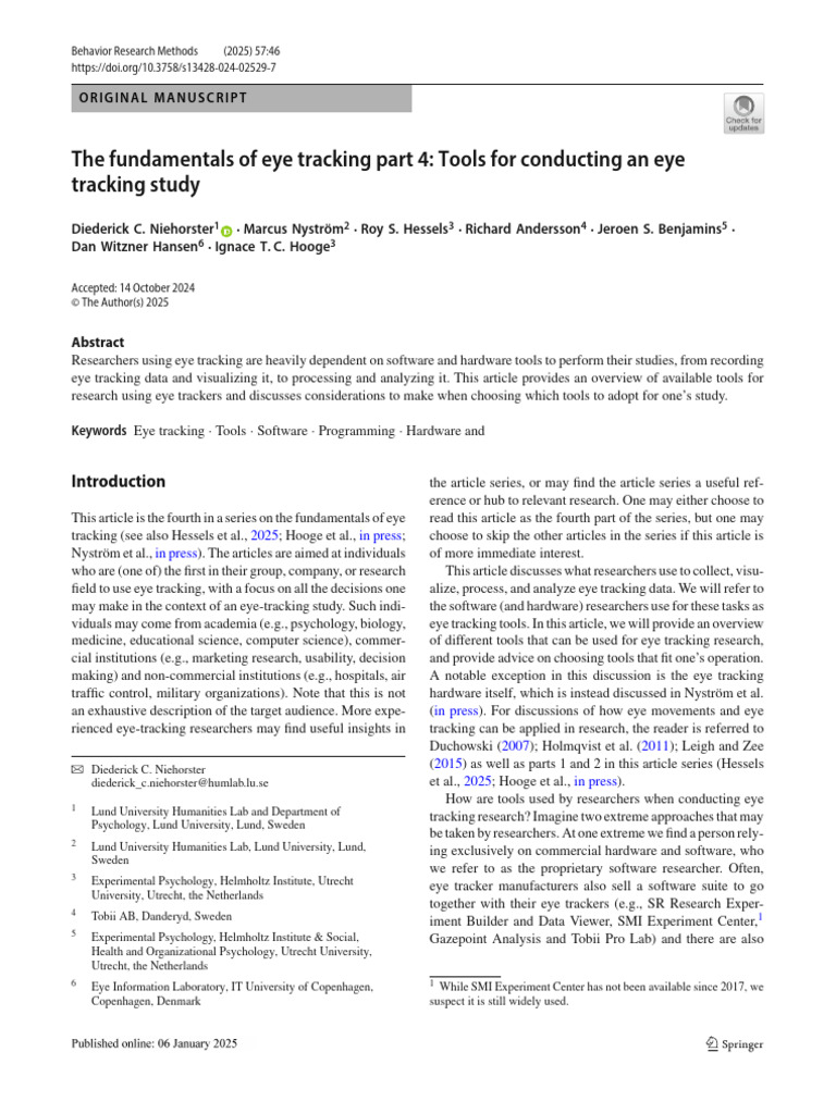 The Fundamentals of Eye Tracking Part 4：Tools for Conducting an Eye Tracking Study | PDF | Data ...
