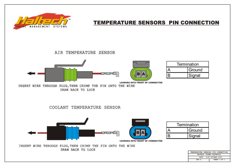 Temperature Sensors Pin Connection Guide | PDF