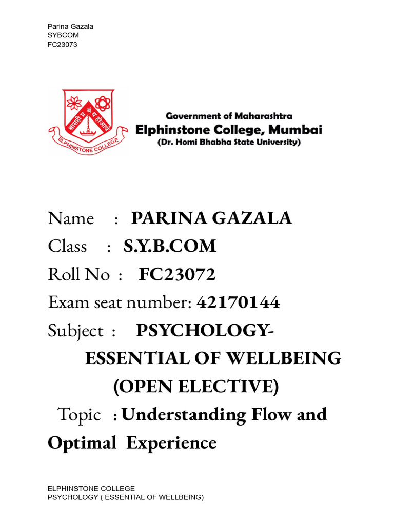 Understanding Flow and Optimal Experience | PDF | Flow (Psychology ...