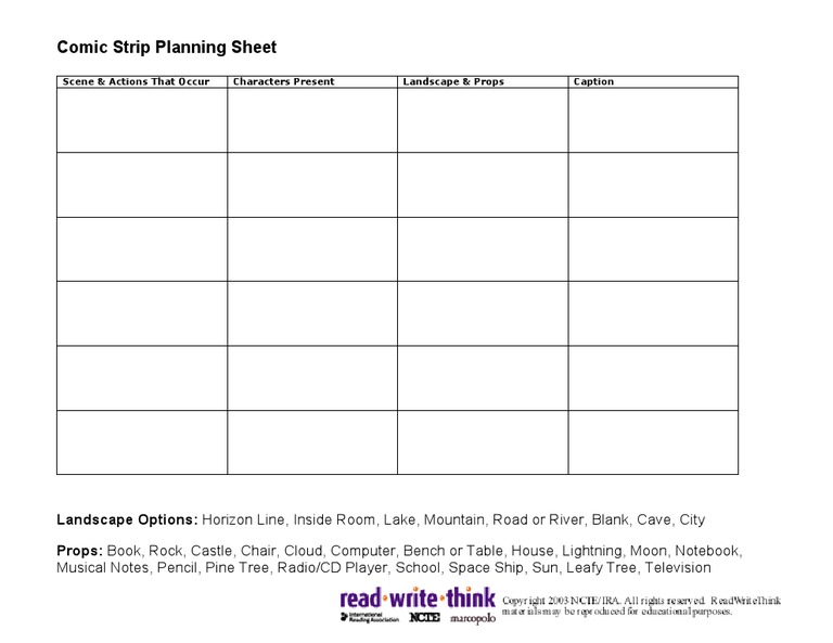 Comic Strip Planning | PDF