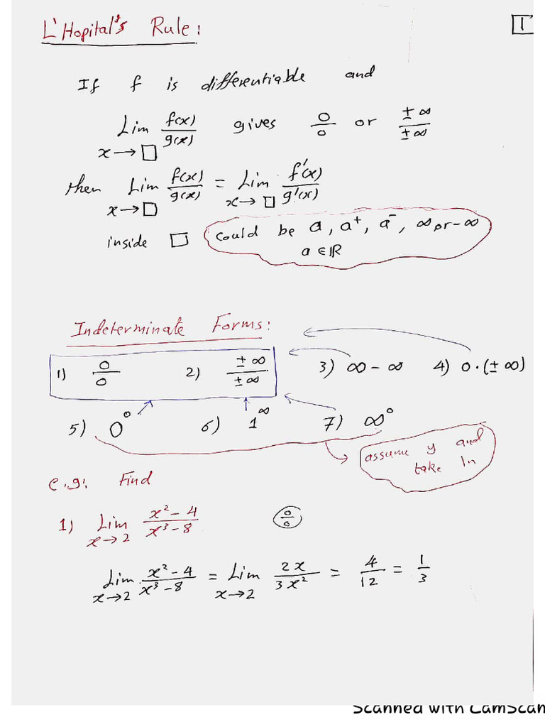 03-LHopitals Rule | PDF