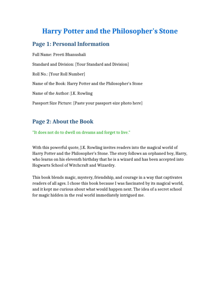 Harry Potter Book Review Decorated | PDF