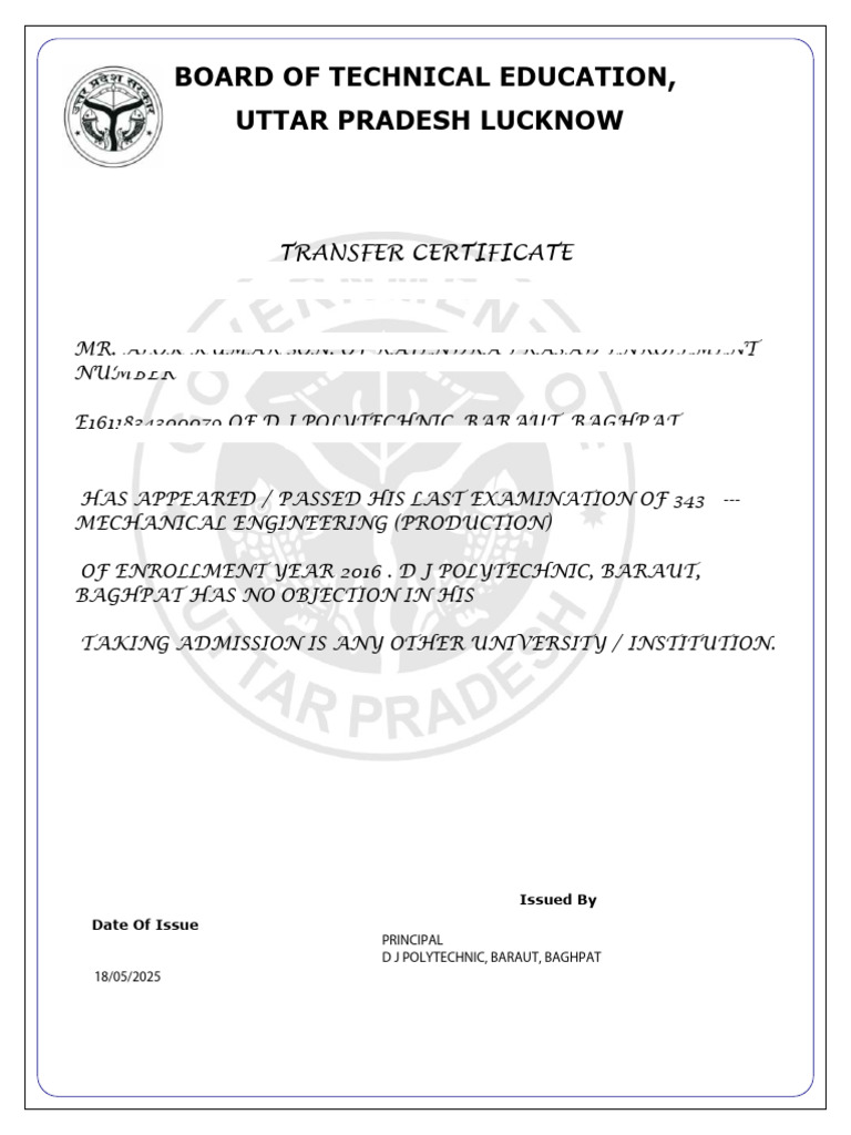 Arvind Yadav TC Final Clean | PDF