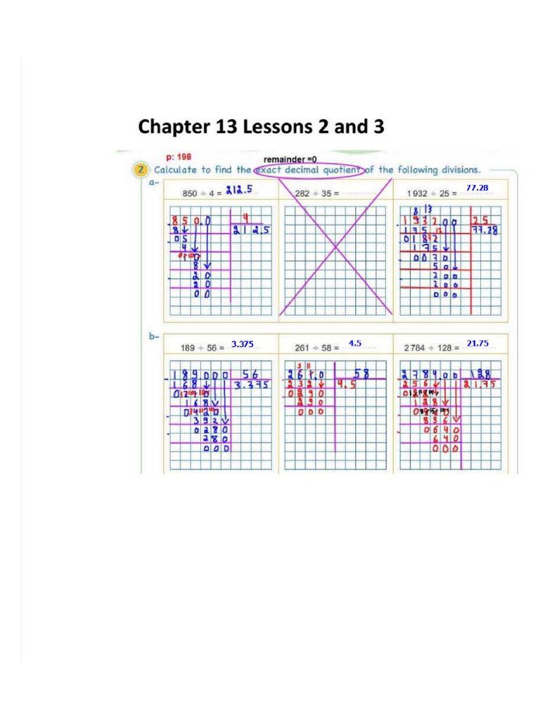 Answer Key of Chapter 13 Lessons 2 and 3 | PDF