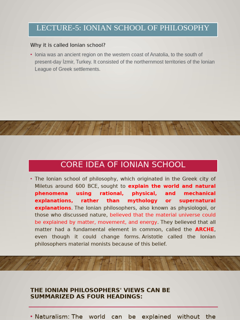Ionian School of Philosophy Overview | PDF | Ancient Greek Philosophy ...