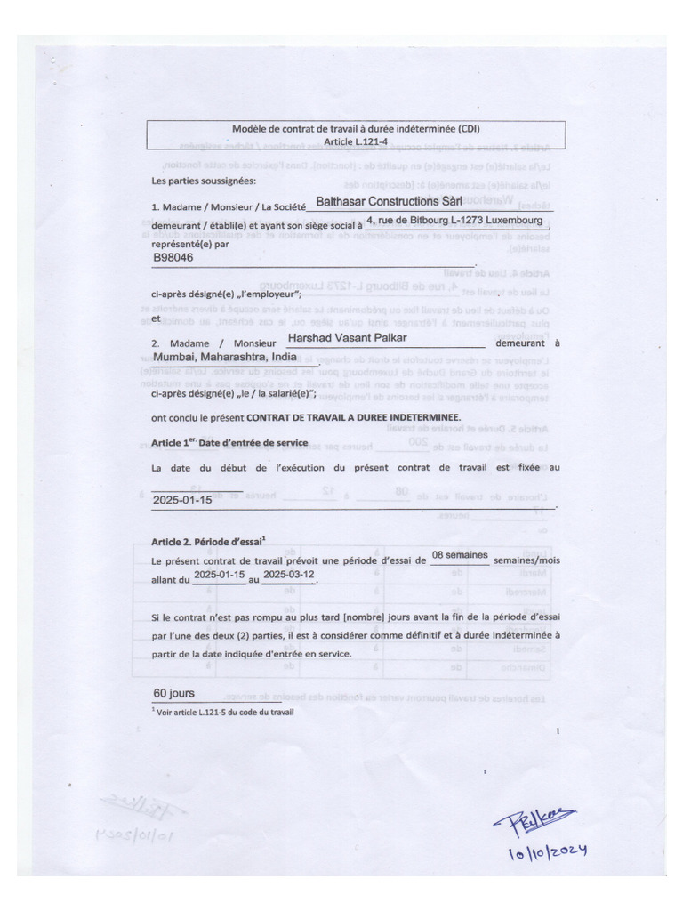 Harshad Offer Letter | PDF