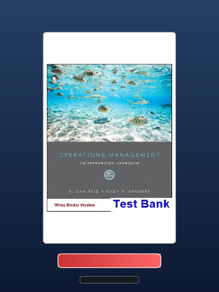 Operations Management 6th Edition Reid Digital Access | PDF | Knowledge ...