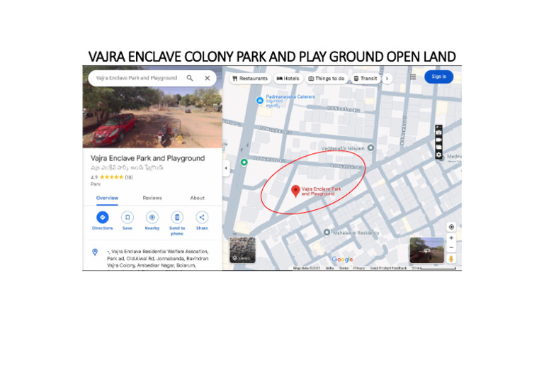 Vajra Enclave Park On Google Maps | PDF