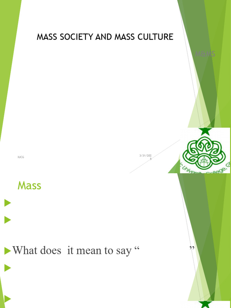 Understanding Mass Society Dynamics | PDF | Popular Culture | Society