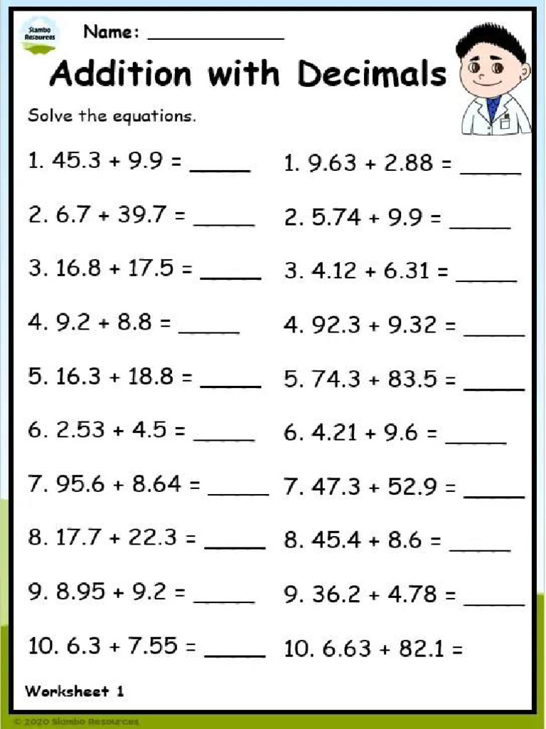 Addition Math Drills | PDF