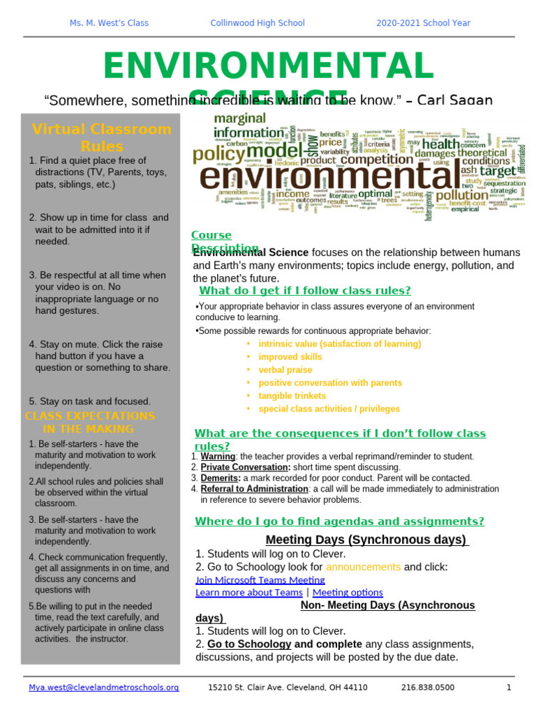 Enivironmental Science Syllabus | PDF | Educational Technology | Lecture