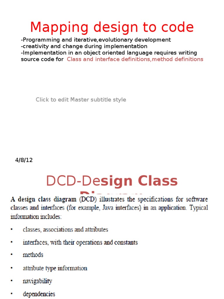 Mapping Design To Code | PDF | Class (Computer Programming) | Method ...