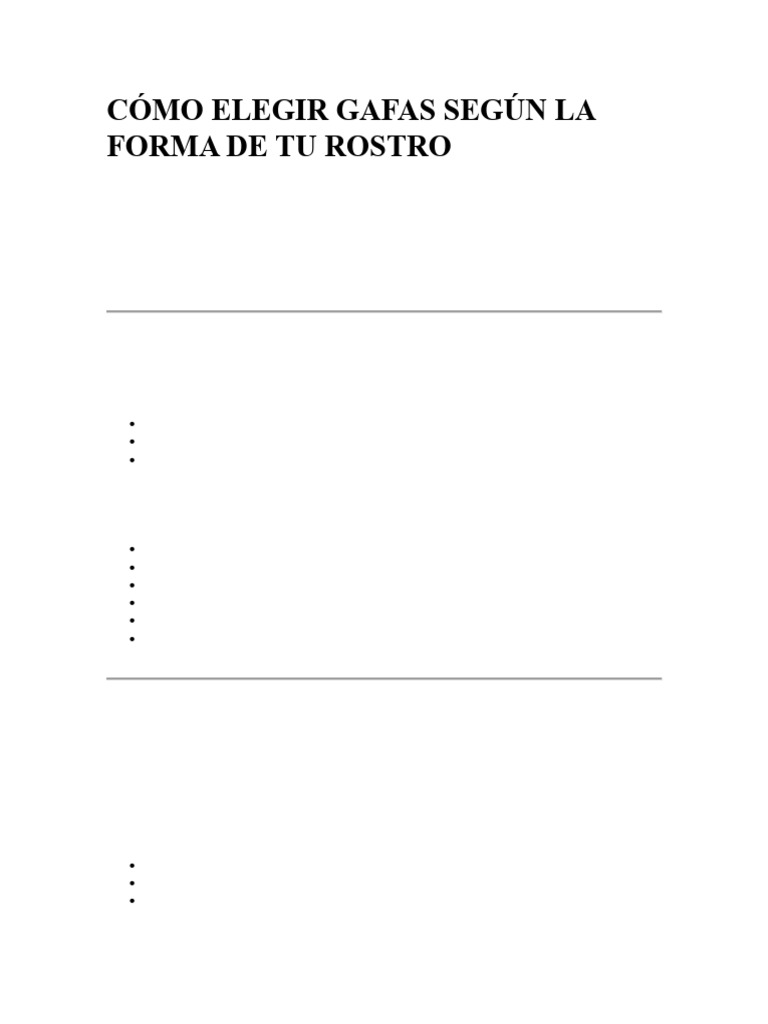 Cómo Elegir Gafas Según La Forma de Tu Rostro | PDF | Lentes