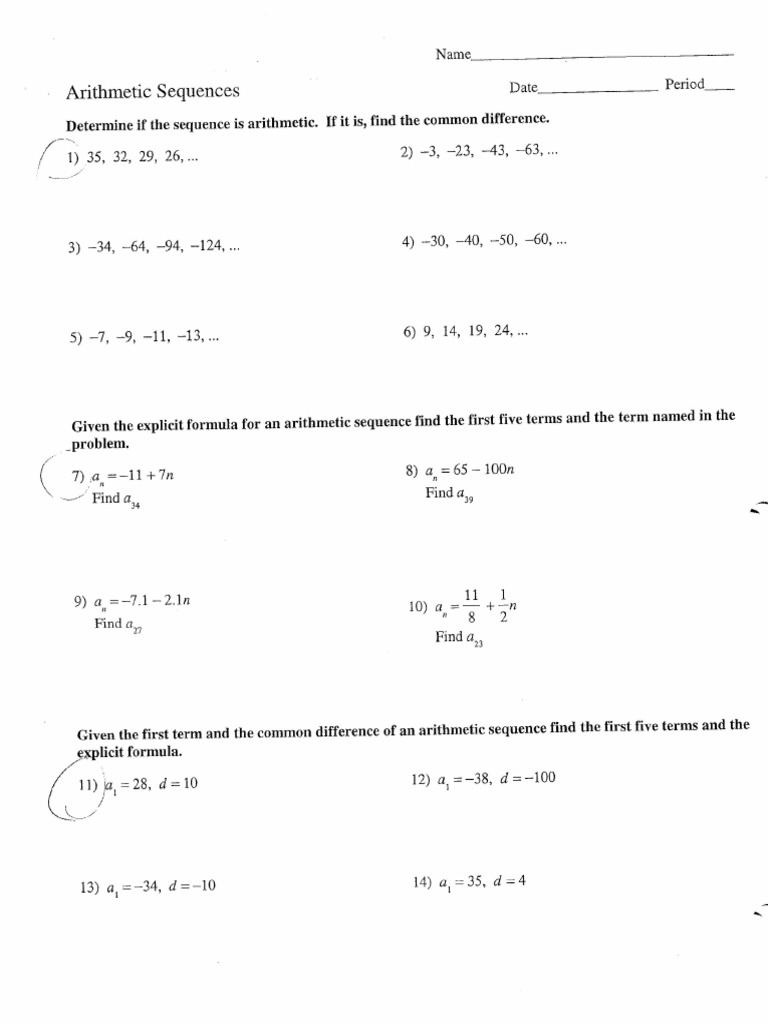Sequence Homework | PDF