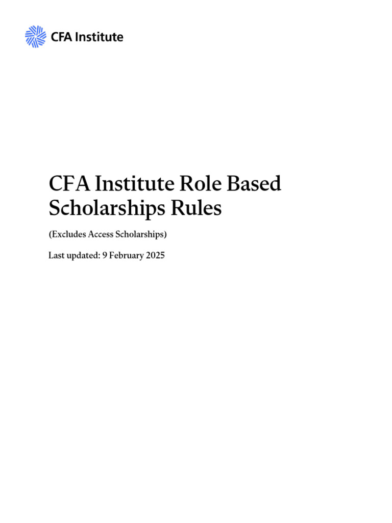 CFA Role-Based Scholarships Rules | PDF | Course Credit | Academic Term