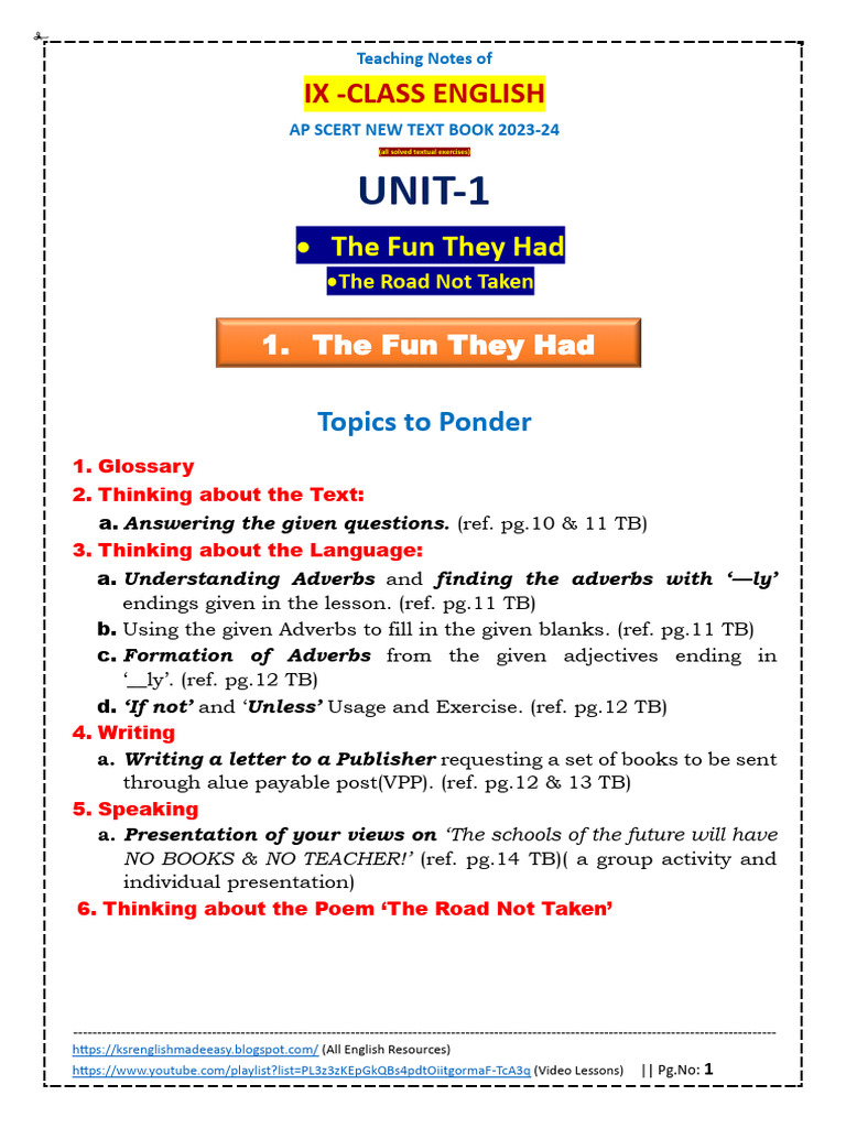 Understanding "The Fun They Had" | PDF | Schools | Teachers