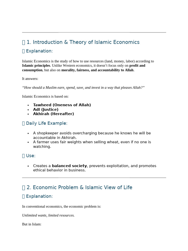 Islamic Economics: Principles and Practices | PDF | Islamic Banking And ...