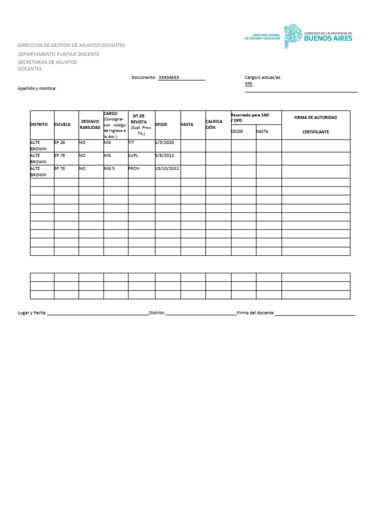 Formulario 354 Antiguedad-1 | PDF