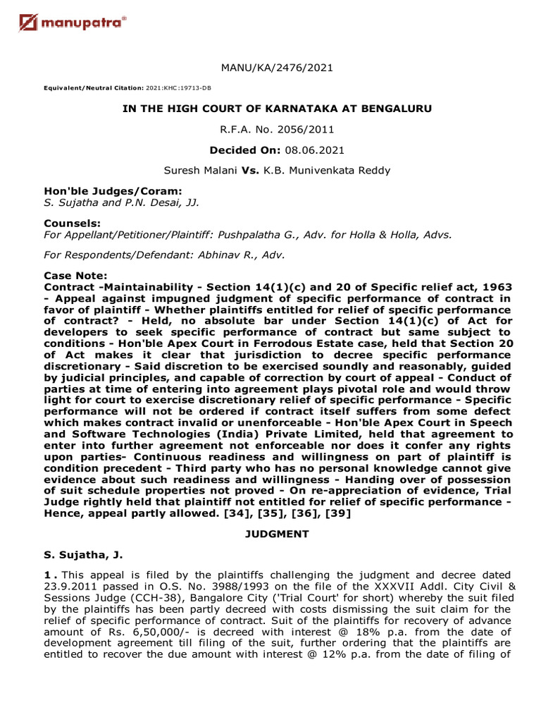Citation Specific Performance Discreationary 2 | PDF | Lawsuit | Legal ...