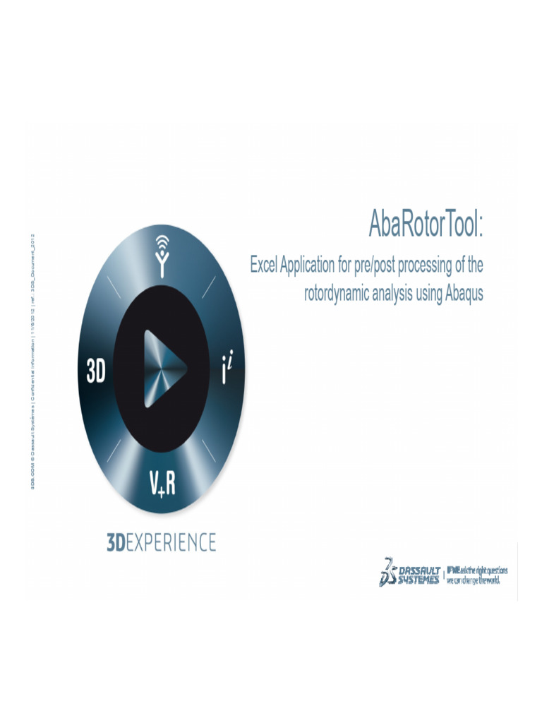 Abarotortool:: Excel Application For Pre/Post Processing of The Rotordynamic Analysis Using ...