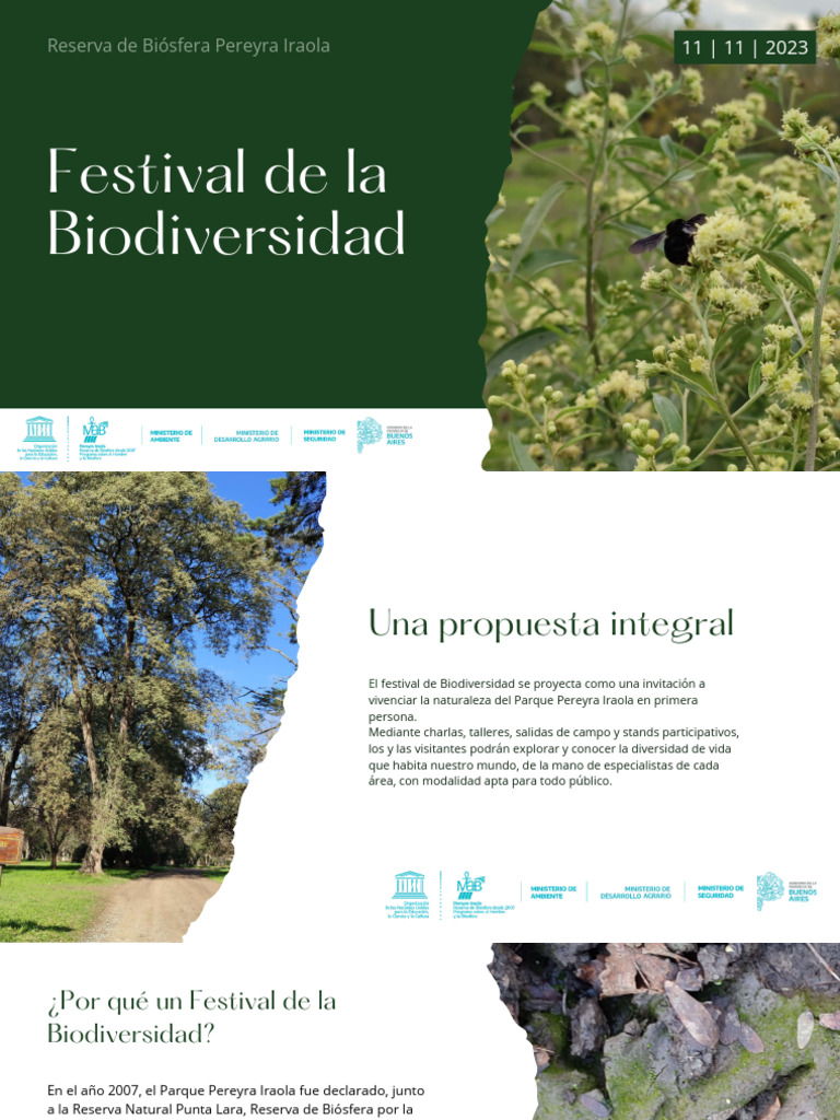 Presentación - Festival de La Biodiversidad 2023 RBPI - Compressed | PDF | Biodiversidad | Fauna