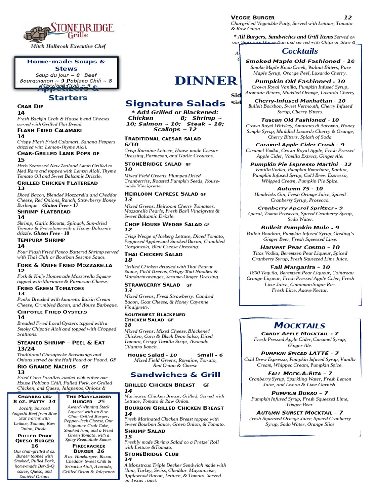 StoneBridge Grille - Menu.Modern - Alt 11x17.october 2024 3 | PDF ...