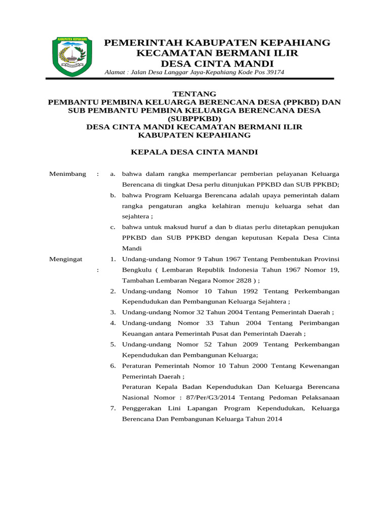 SK PPKBD Dan Sub PPKBD | PDF