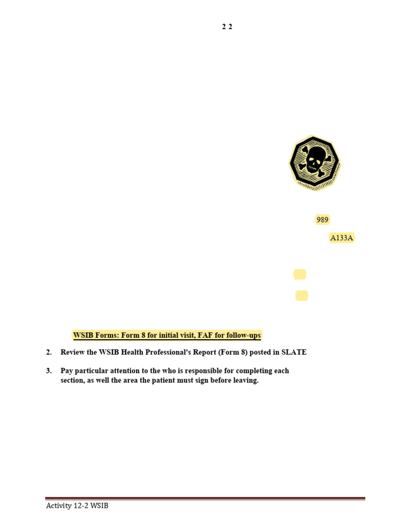 WSIB Health Claim Completion Guide | PDF | Physician | Internal Medicine