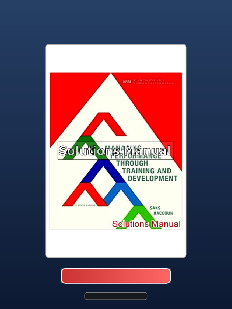 Managing Performance Through Training and Development 7th Edition Saks Digital Access | PDF ...