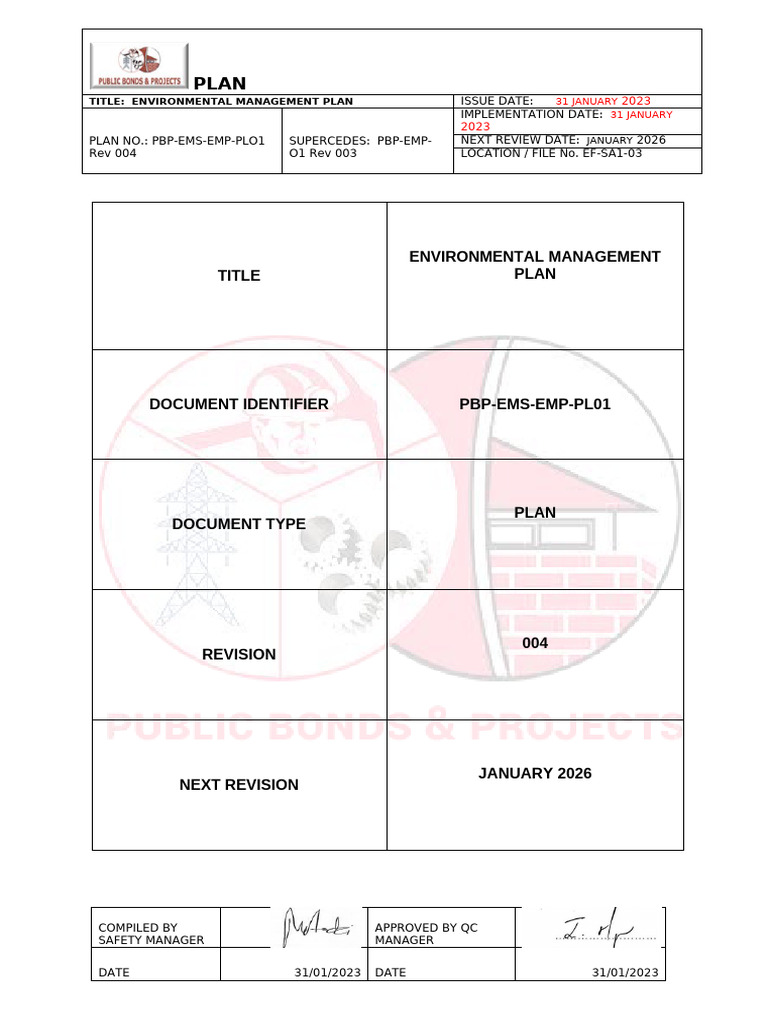 1 - Environmental Management Plan | PDF | Waste | Databases