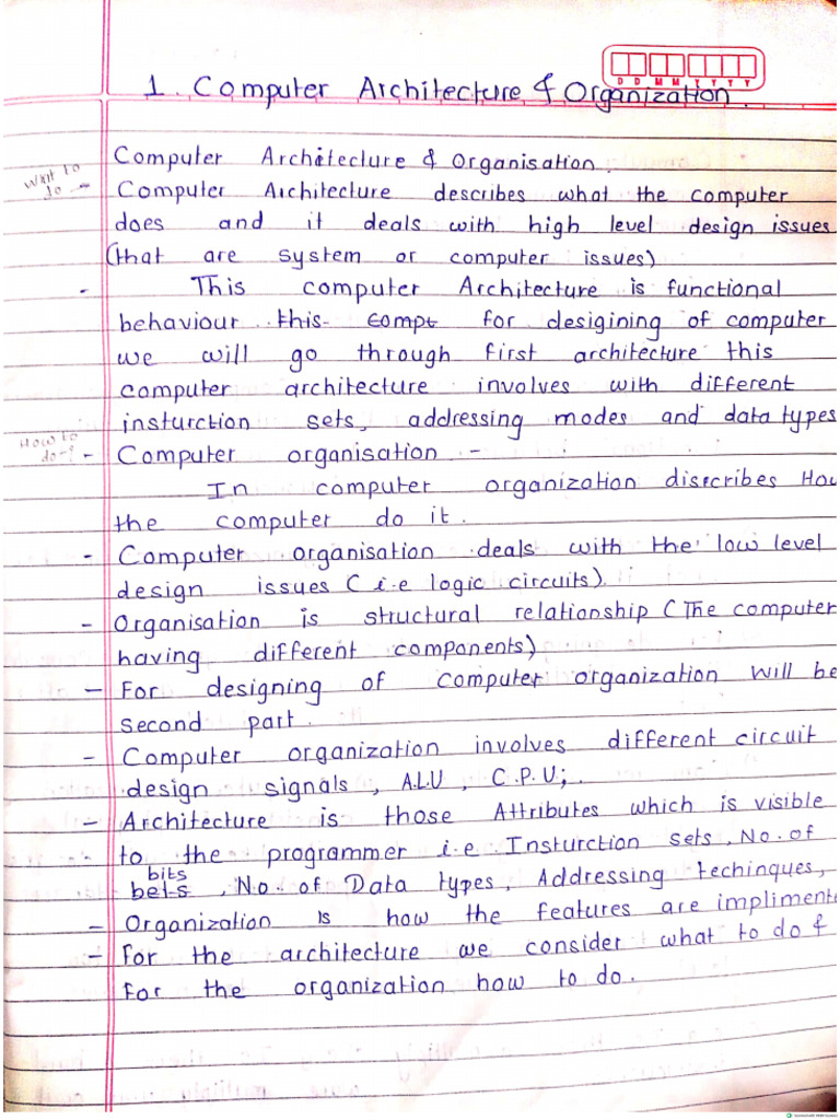 Puter Architecture and Organization Notes | PDF
