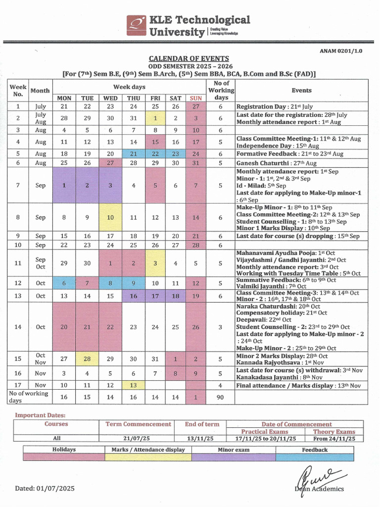 7th Sem B.e-Coe 2025-26 (Odd) | PDF