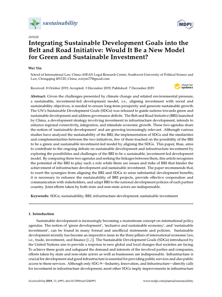 BRI As Green Sustainable | PDF | Sustainability | Infrastructure