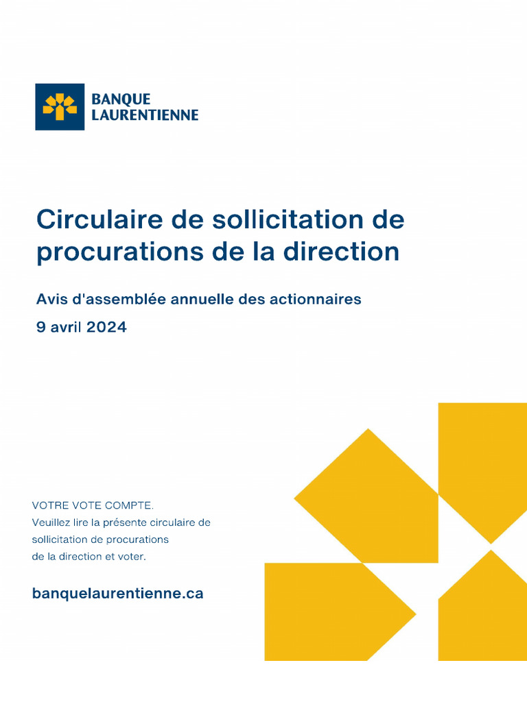 Circulaire Banque Laurentienne 2024 | PDF