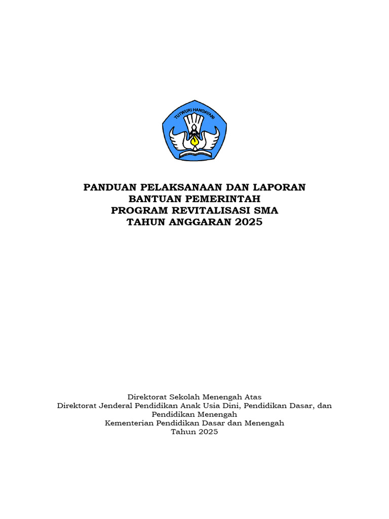 Draft Panduan Pelaksanaan Program Revitalisasi SMA | PDF