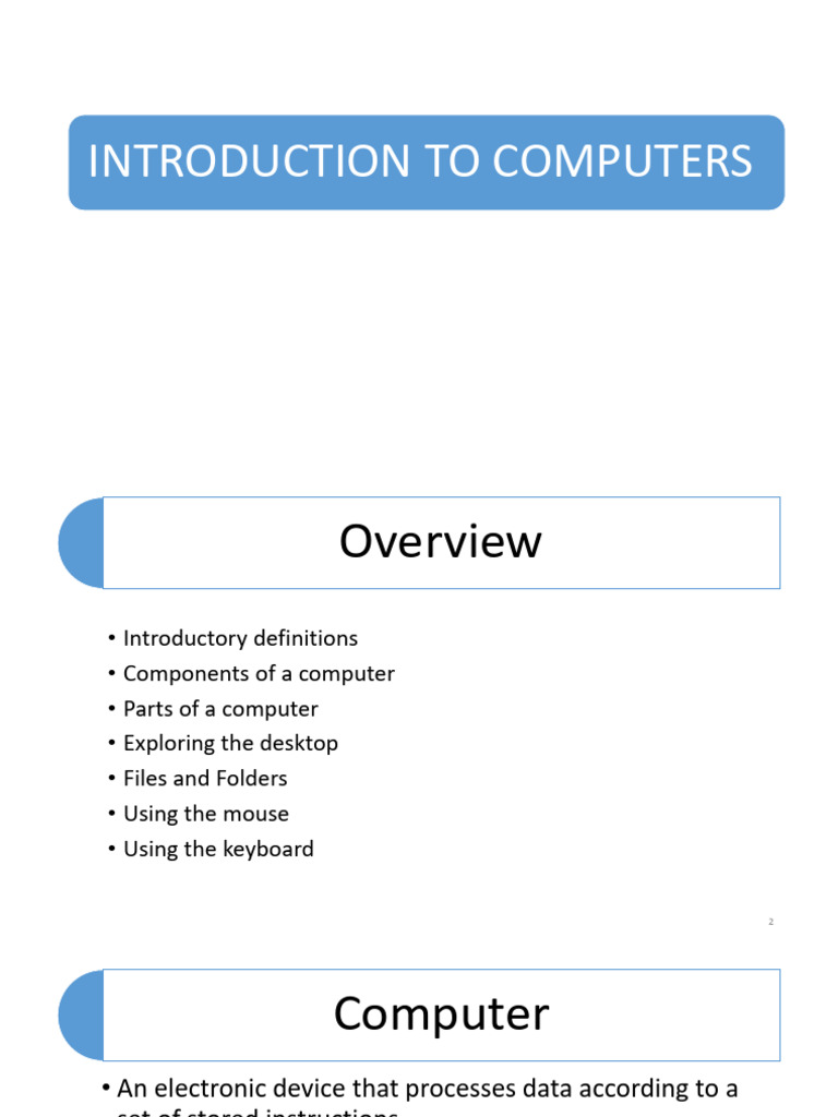 Introduction To Computers | PDF | Computer Data Storage | Computer Keyboard