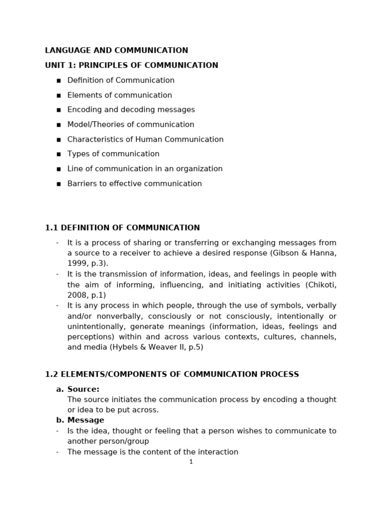 Language & Comm. Principles of Communication Topic 1 | PDF ...
