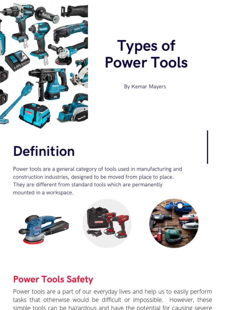 Types of Power Tools Presentation | PDF